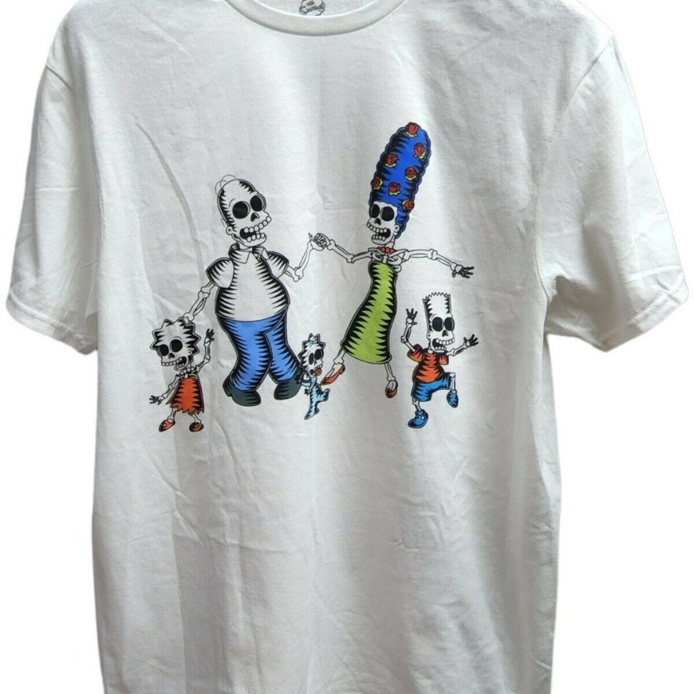 New The Simpsons Skeleton Skull Mens Vintage T-Shirt … - Gem